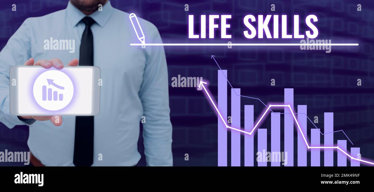 Hand writing sign Life Skills. Conceptual photo that is necessary or ...