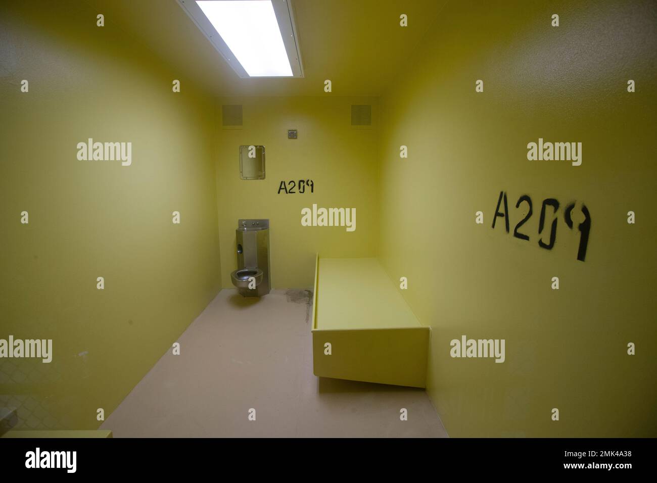 In this photo reviewed by U.S. military officials, an empty Alpha Block ...