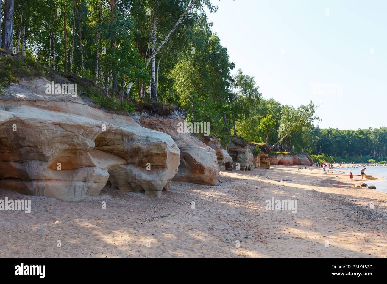 Veczemju klintis (Veczemju cliffs) on Baltic sea near Tuja, Latvia in ...