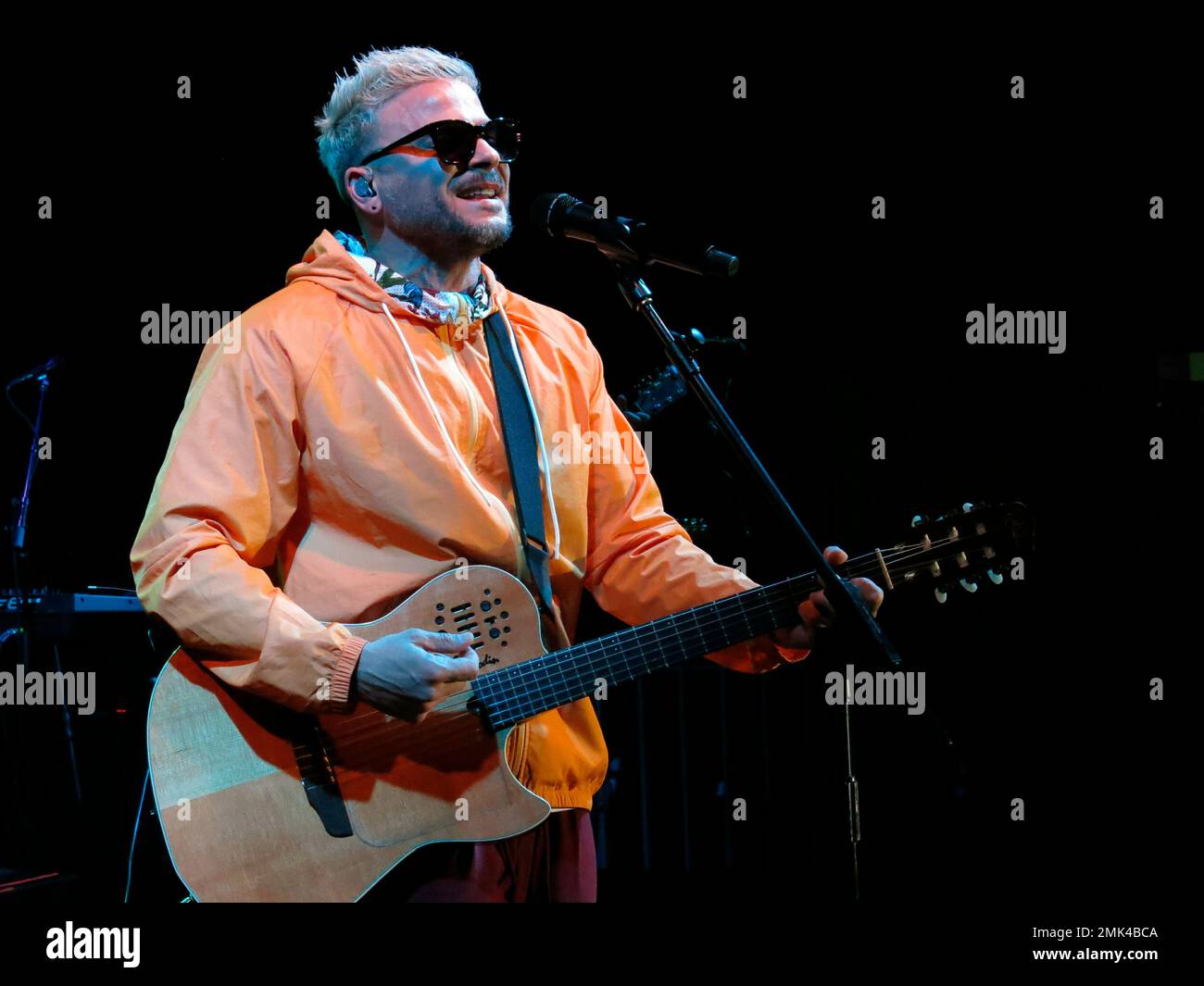 In this March 27, 2019 photo, Puerto Rican singer Pedro Capó performs ...