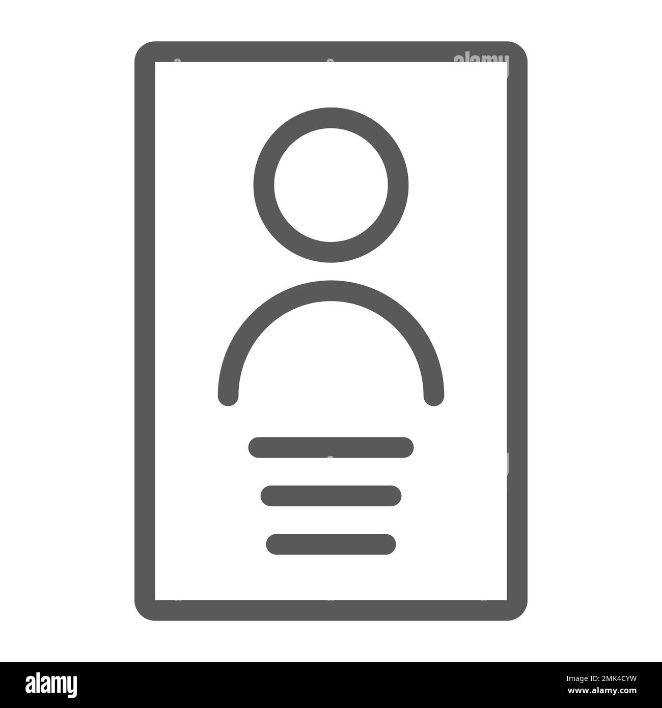 Personal data line icon, file and information, document sign, vector ...