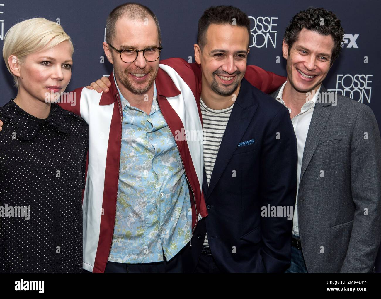Michelle Williams, from left, Sam Rockwell, Lin-Manuel Miranda and ...
