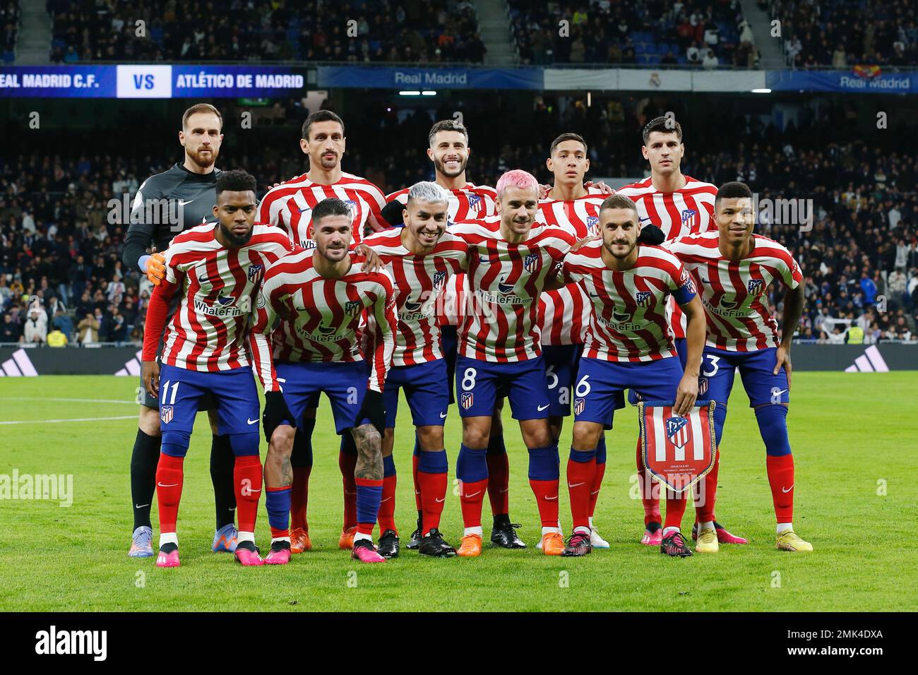 Madrid, Spain. 26th Jan, 2023. Atletico de Madrid team group line-up ...