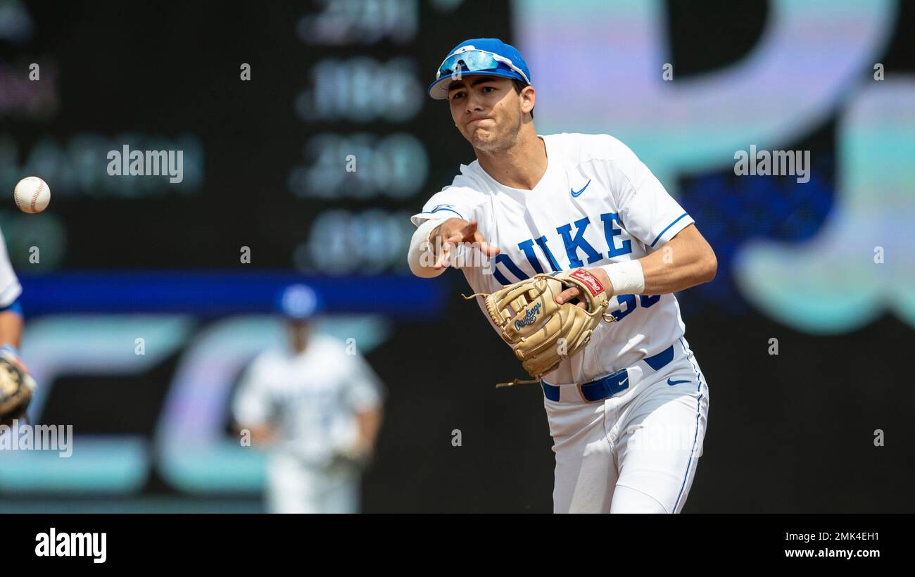 Duke's Joey Loperfido (36) makes a throw during an NCAA college ...