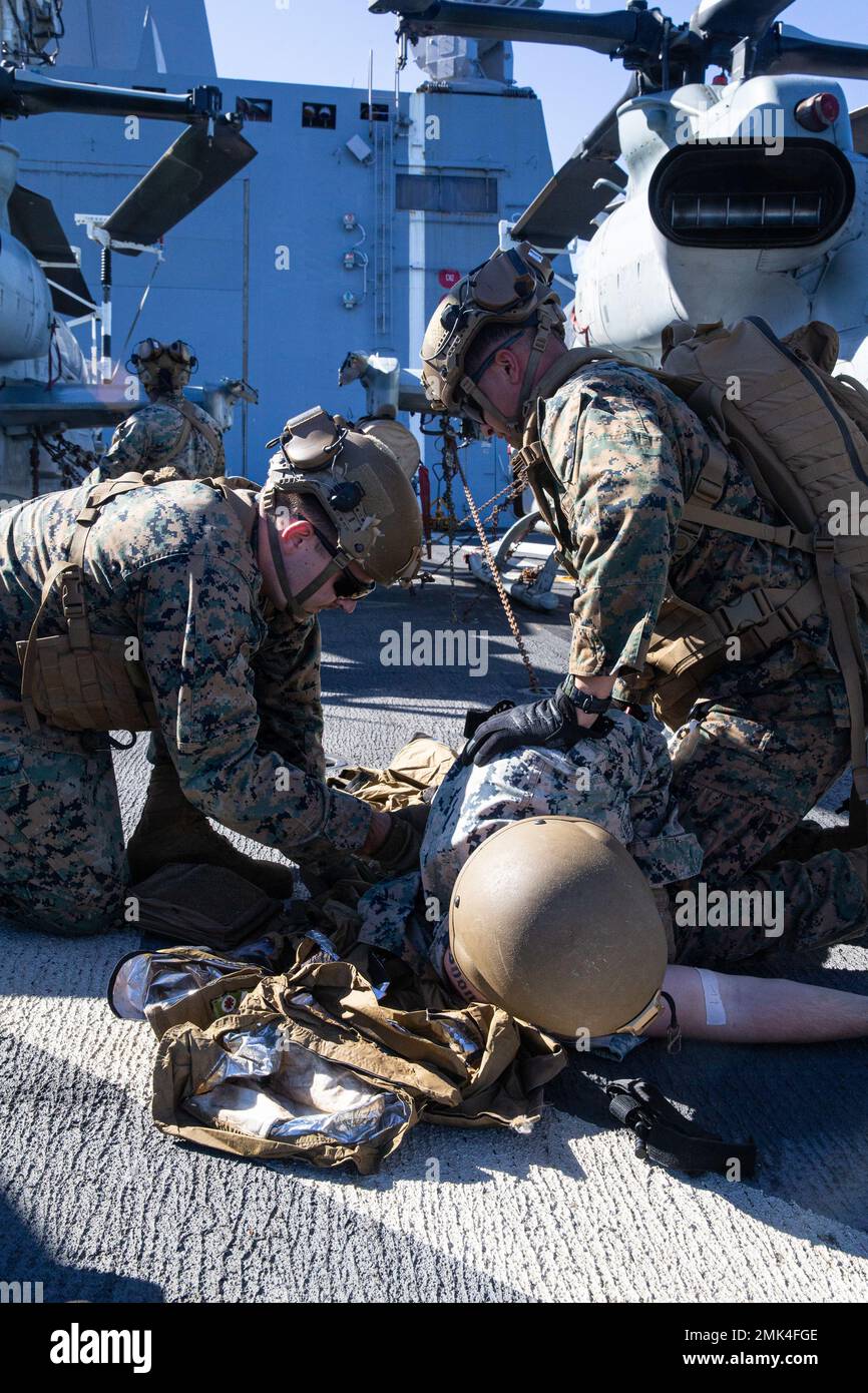 U.S. Navy Corpsmen with Battalion Landing Team 2/5, 31st Marine ...