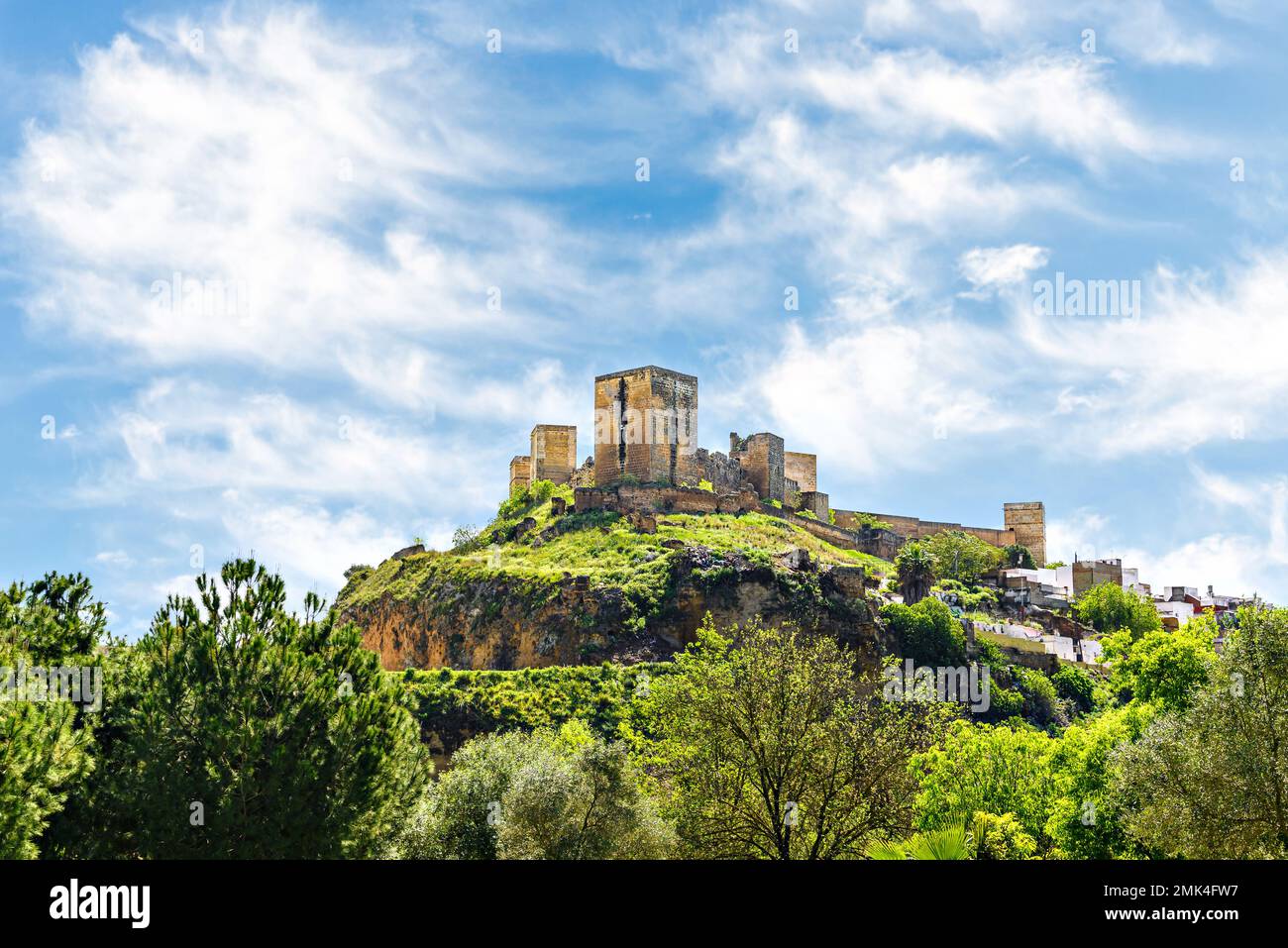 Views from the Parque de la Retama of the castle of Alcalá de Guadaira ...