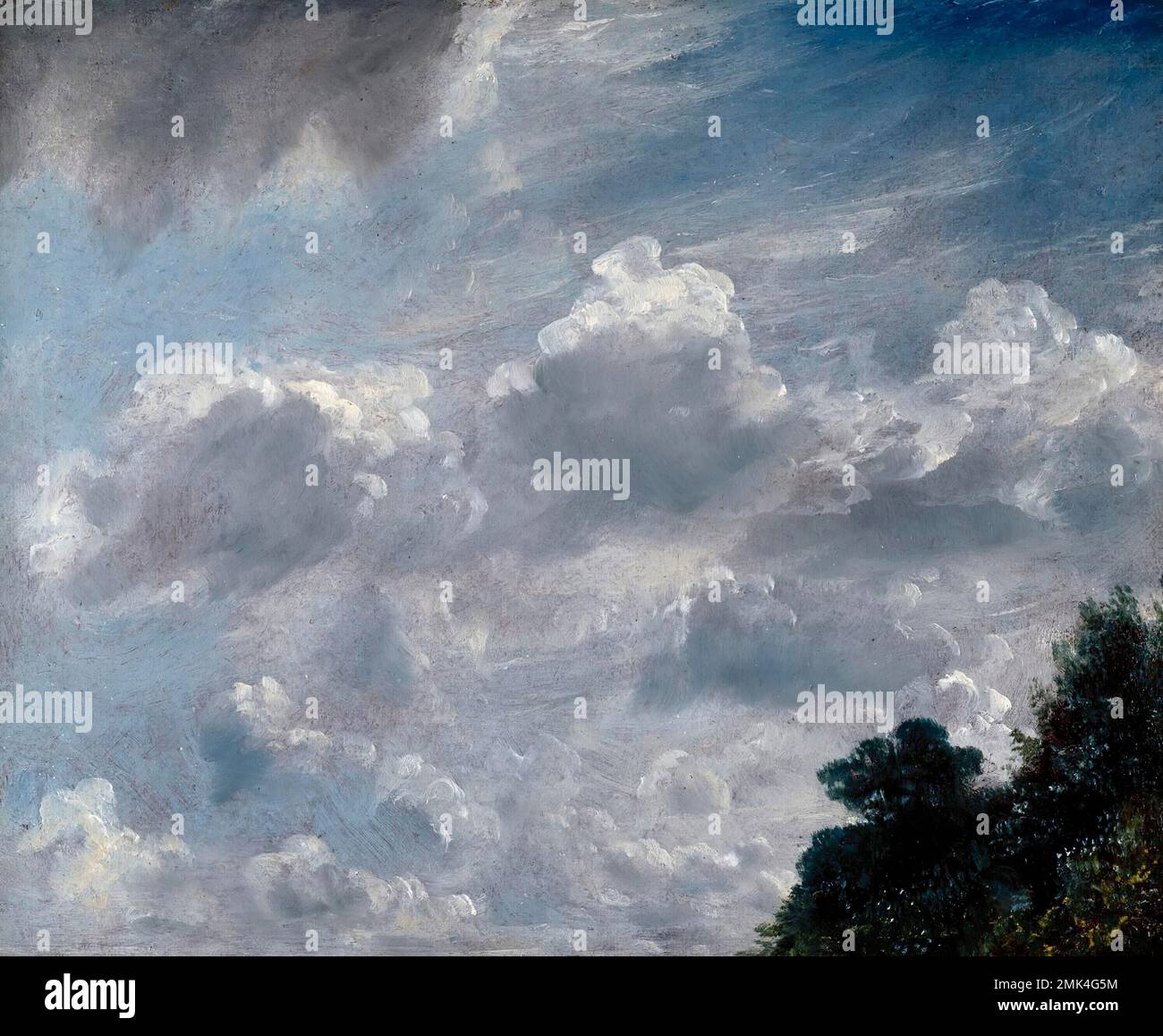 John Constable RA (1776 - 1837)/ Cloud Study, Hampstead, Tree at Right ...