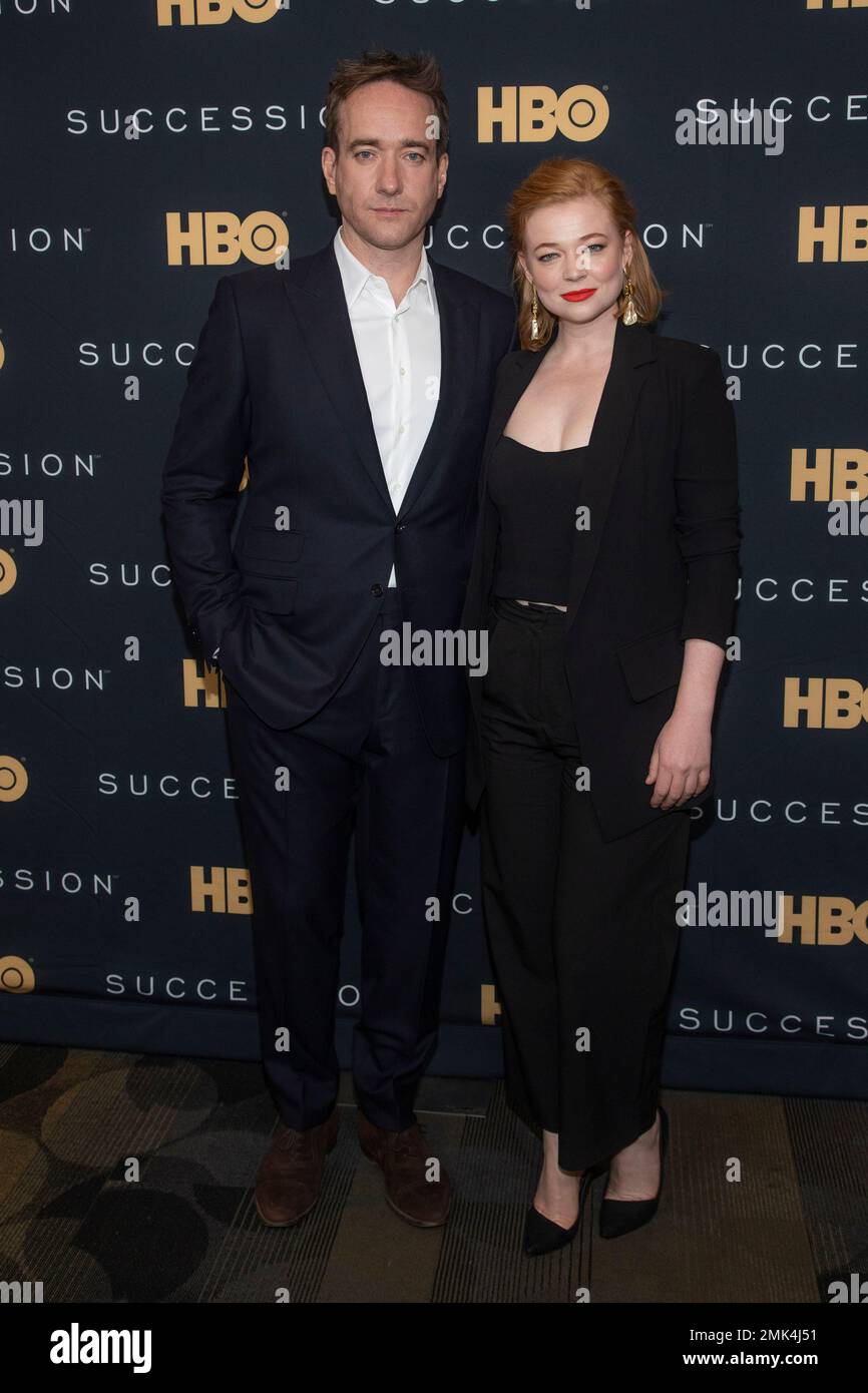 Matthew Macfadyen, left, and Sarah Snook, right, attend a special ...