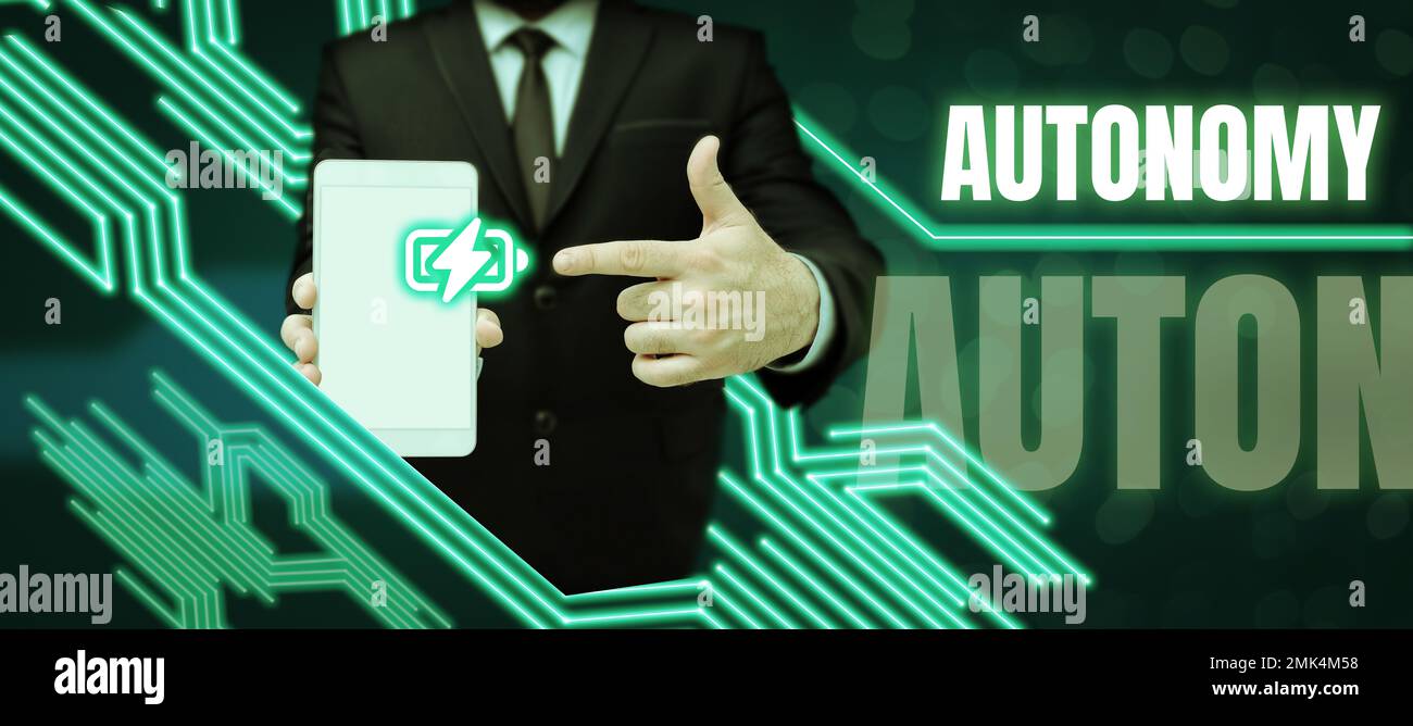 Conceptual display Autonomy. Business idea vehicle that can guide ...