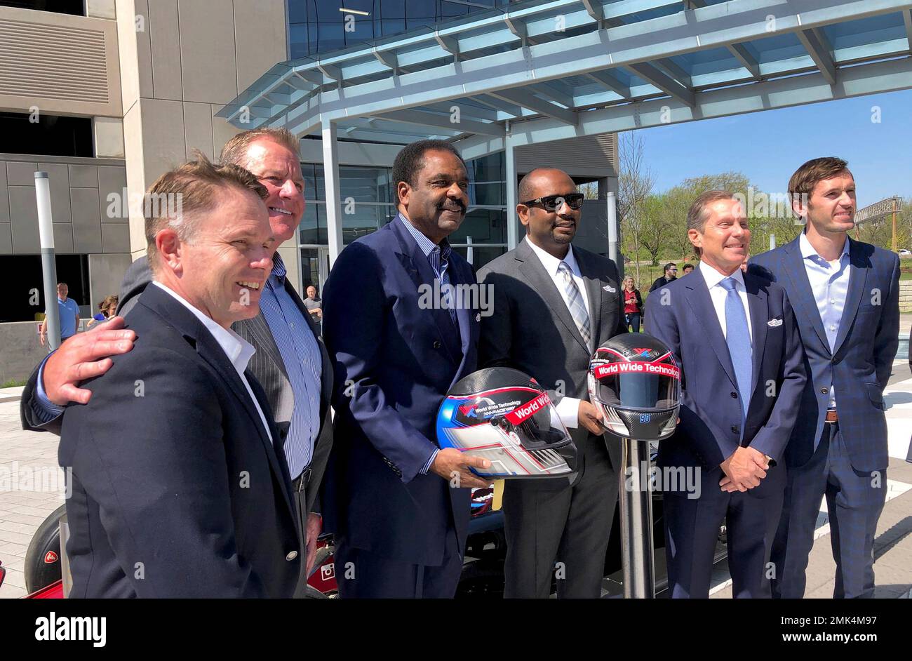 Officials from NASCAR, NHRA and IndyCar pose for a photo in Maryland ...