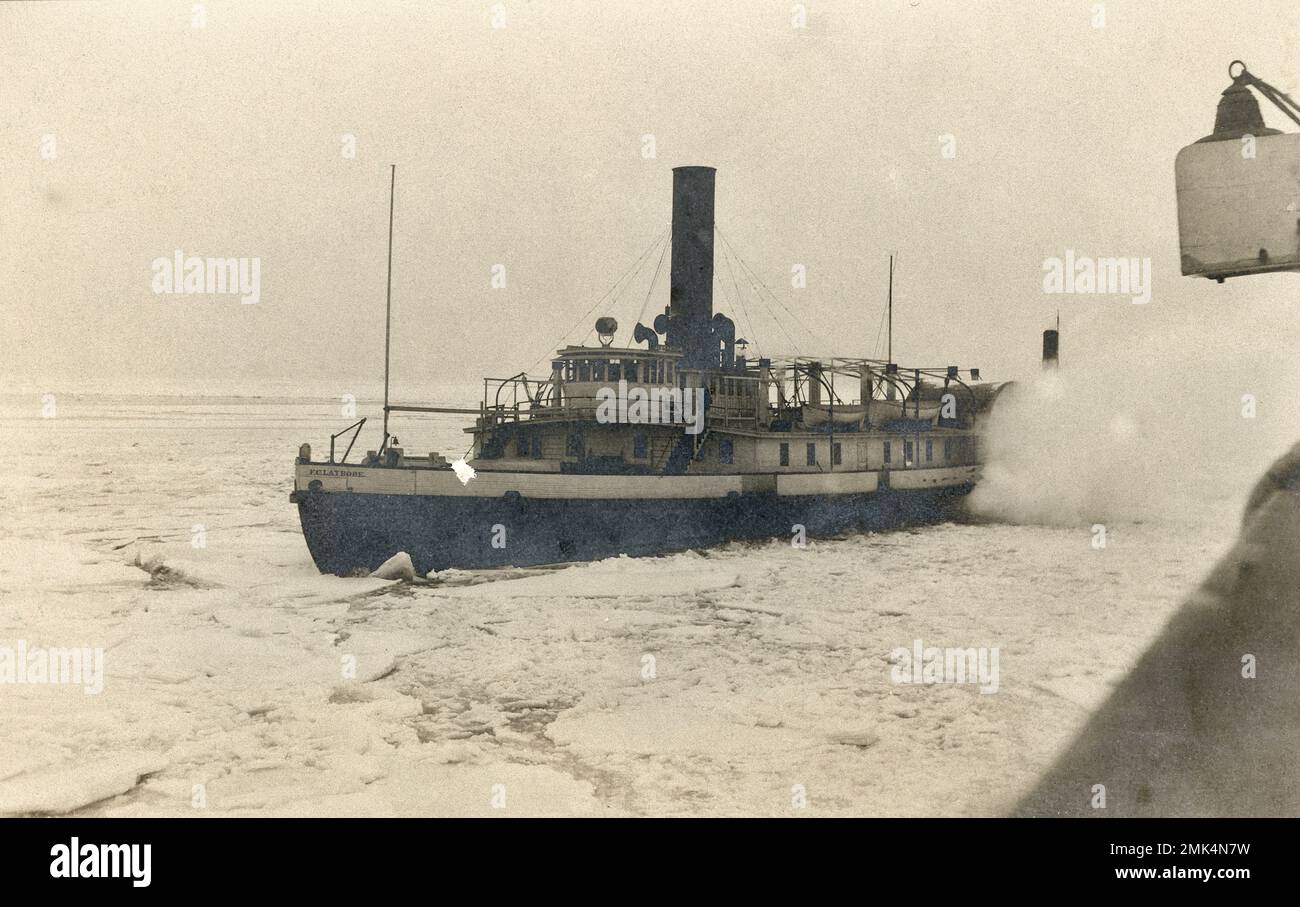 Icebreaker Ship, F. C. Latrobe, Sidewheel Boat, Turn of the Century ...