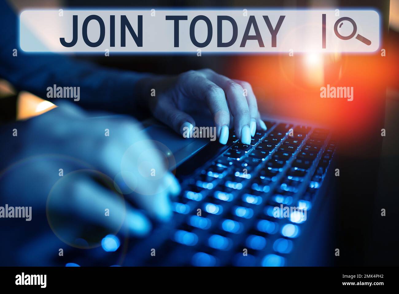 Writing displaying text Join Today. Word Written on to become a new ...