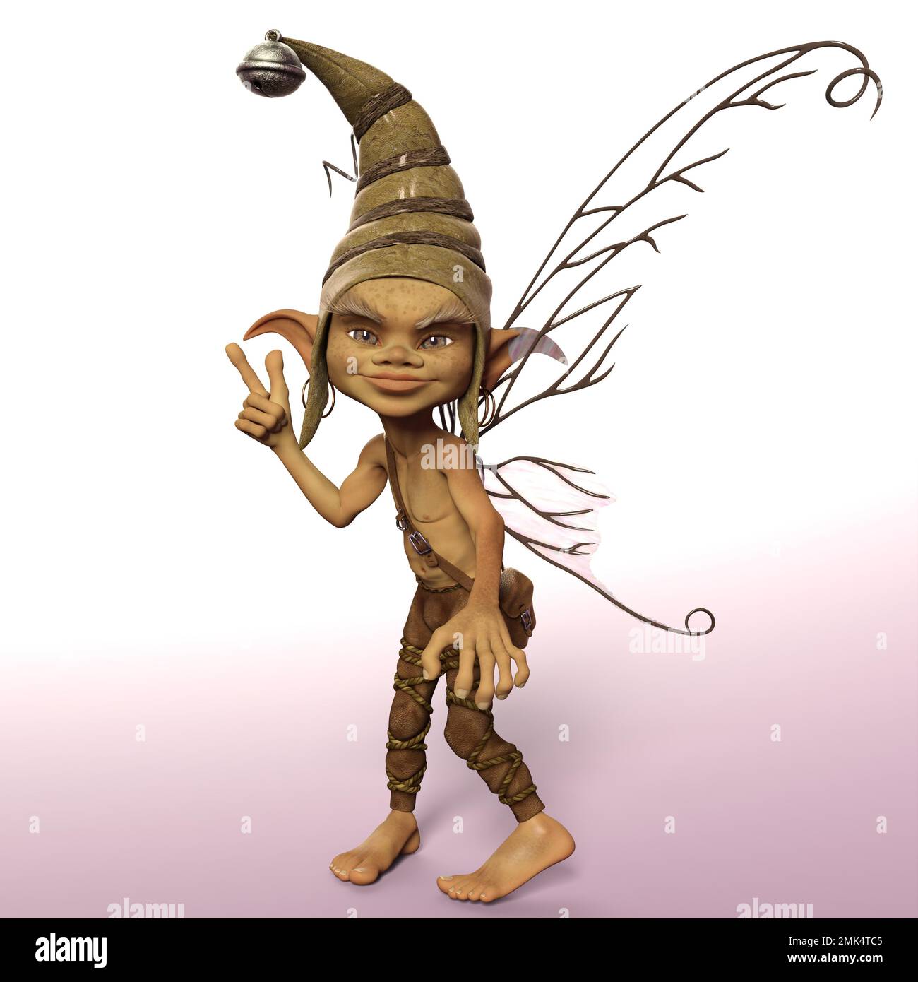 3d-illustration of a cute pixy gnome with a funny hat Stock Photo - Alamy