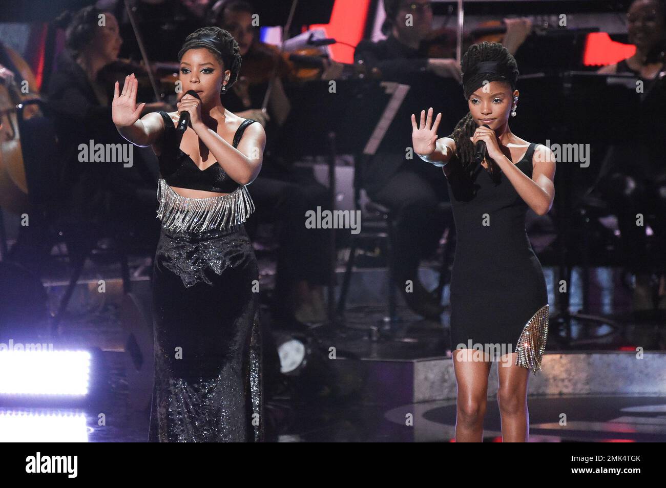 Chloe Bailey, left, and Halle Bailey perform during Motown 60: A GRAMMY ...
