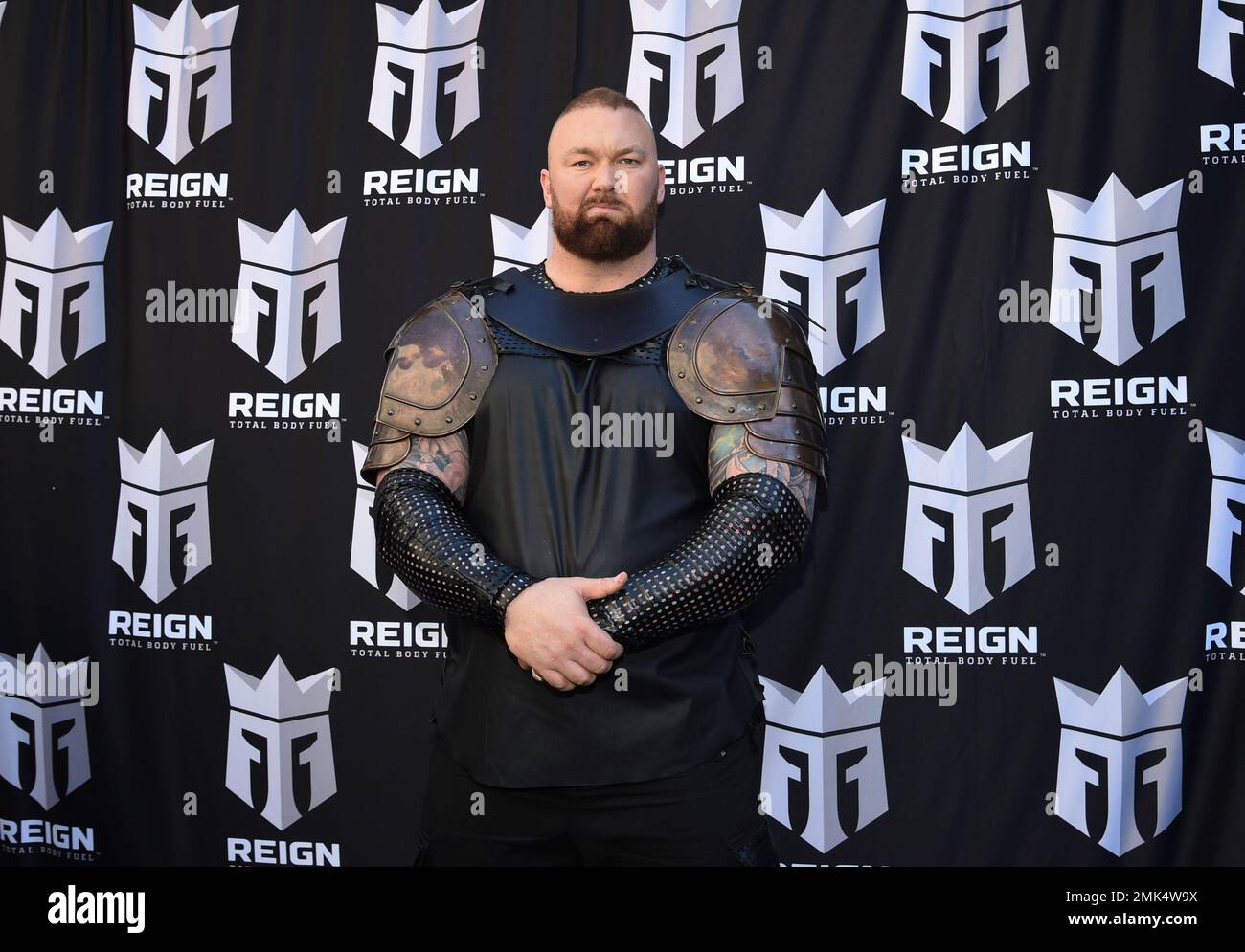 Actor Hafthor Bjornsson participates in the launch of Monster Energy's ...