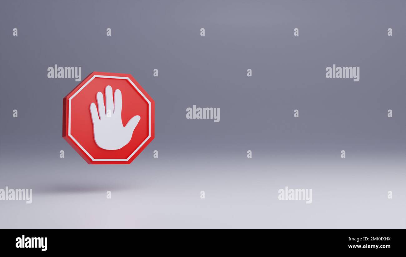 3d stop sing symbol illustration, isolated stop sing boar 3d ...