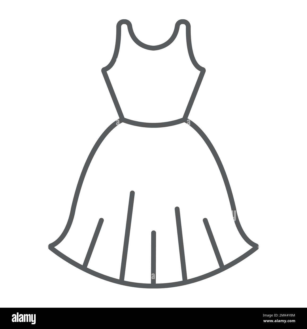 Woman dress thin line icon, female and clothes, gown sign, vector ...