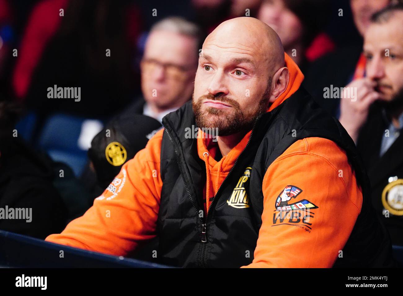 Boxer Tyson Fury watching the undercard fight between Joshua Frankham ...