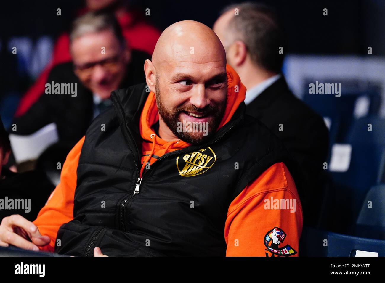 Boxer Tyson Fury watching the undercard fight between Joshua Frankham ...