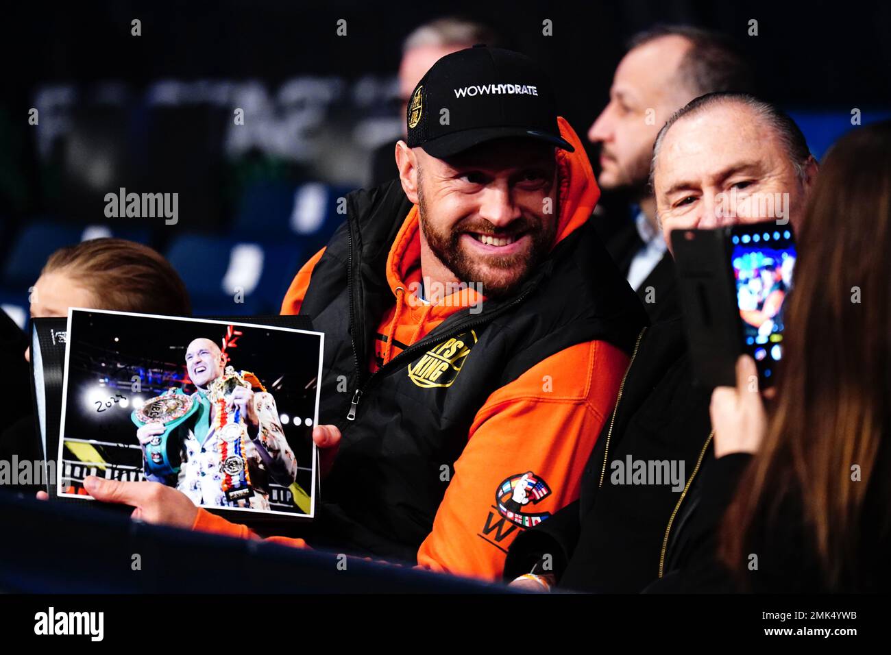 Boxer Tyson Fury watching the undercard fight between Joshua Frankham ...