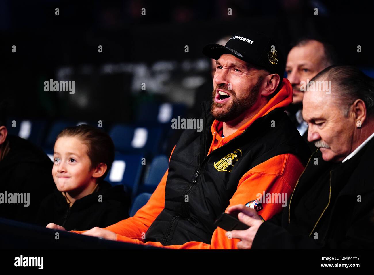 Boxer Tyson Fury watching the undercard fight between Joshua Frankham ...