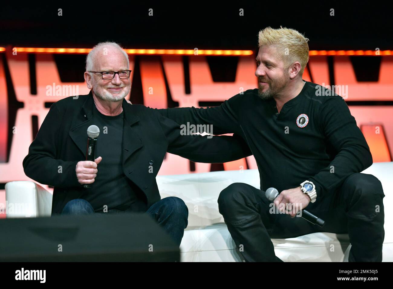 Ian McDiarmid, left, and Ray Park participate during the "Star Wars ...