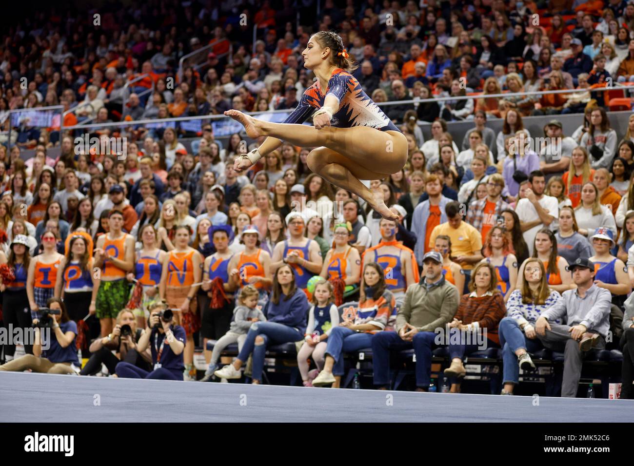 Auburn's Cassie Stevens competes on the floor during an NCAA gymnastics ...