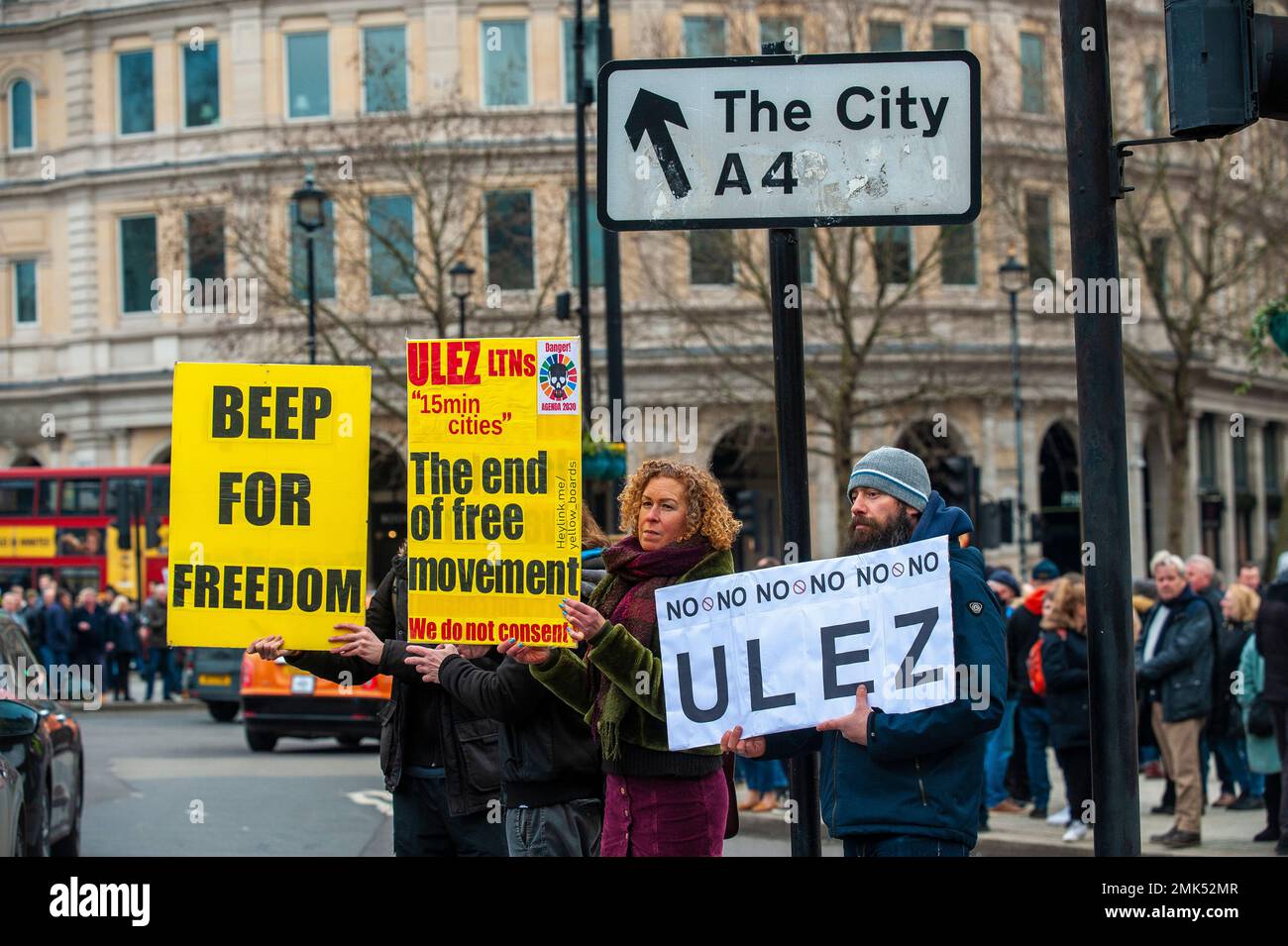 London, UK. 28th Jan, 2023. Anti-ULEZ Ultra Low Emission Zone expansion ...