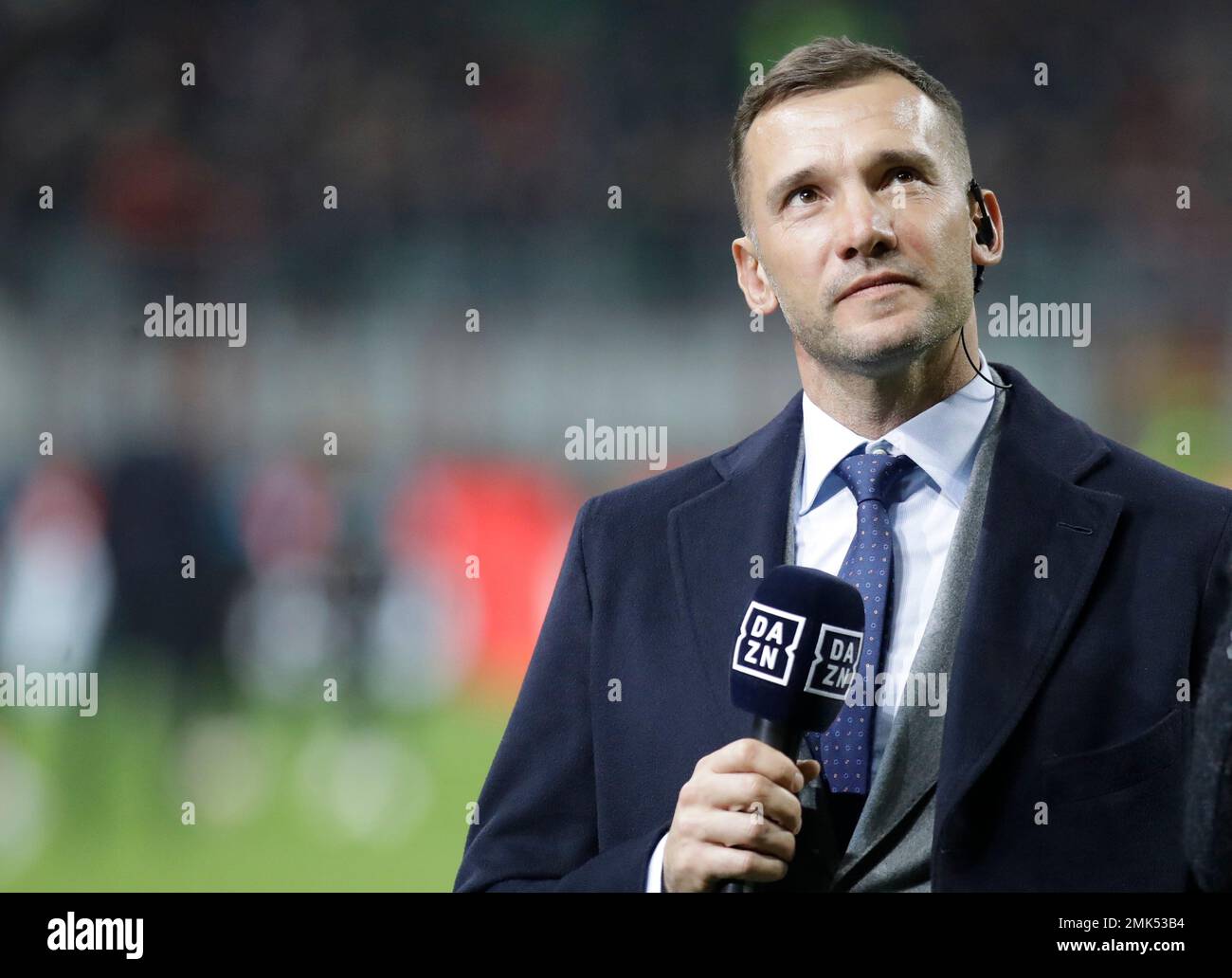 Former soccer star Andriy Schevchenko attends a live television ...