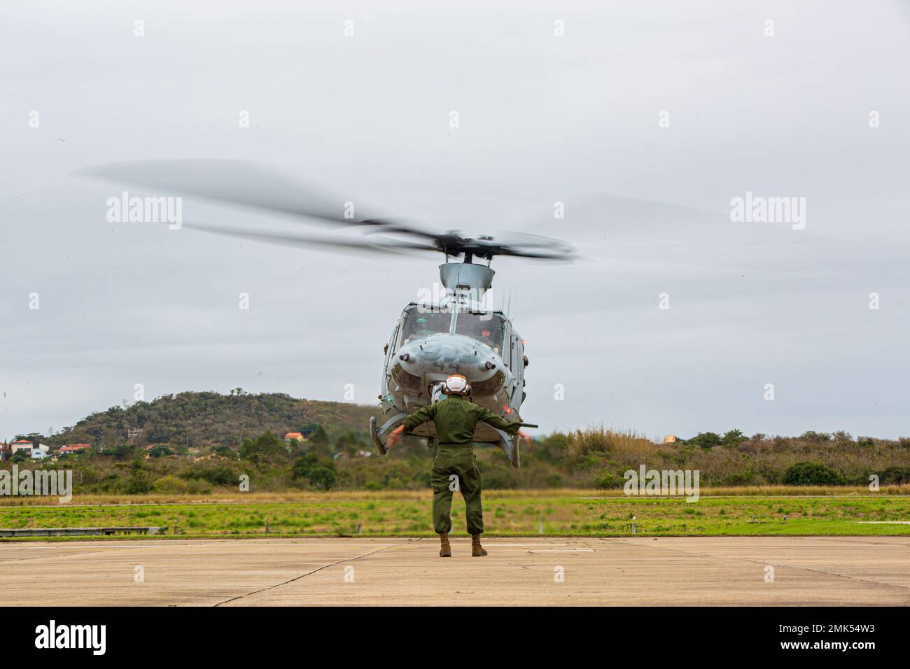 U.S. Marine Corps Sgt. Ty Dowdy, a plane captain, with Marine Light ...
