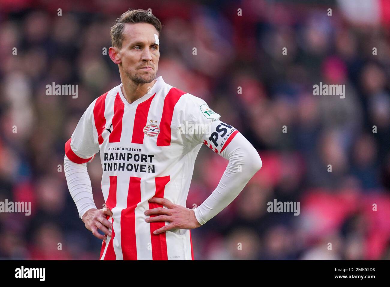 EINDHOVEN, NETHERLANDS - JANUARY 28: Luuk de Jong of PSV during the ...