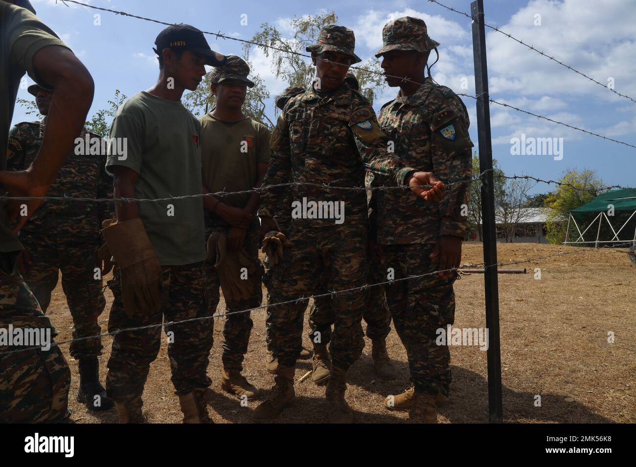 Timor-Leste Defense Force (F-FDTL) soldiers critique their finished 4 ...
