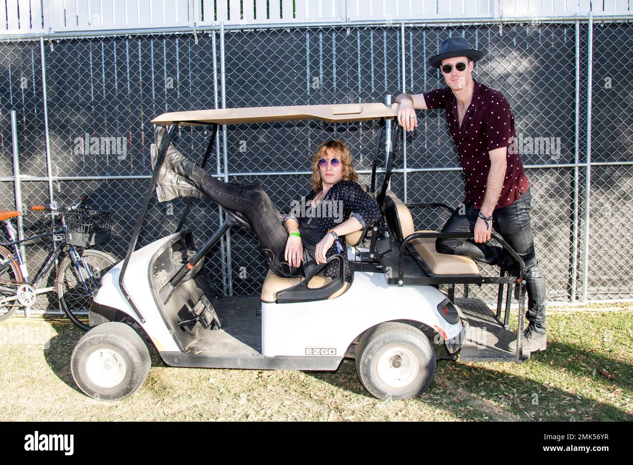 Jimmy Vallance, left, and Tom Howie of Bob Moses pose at the Coachella ...