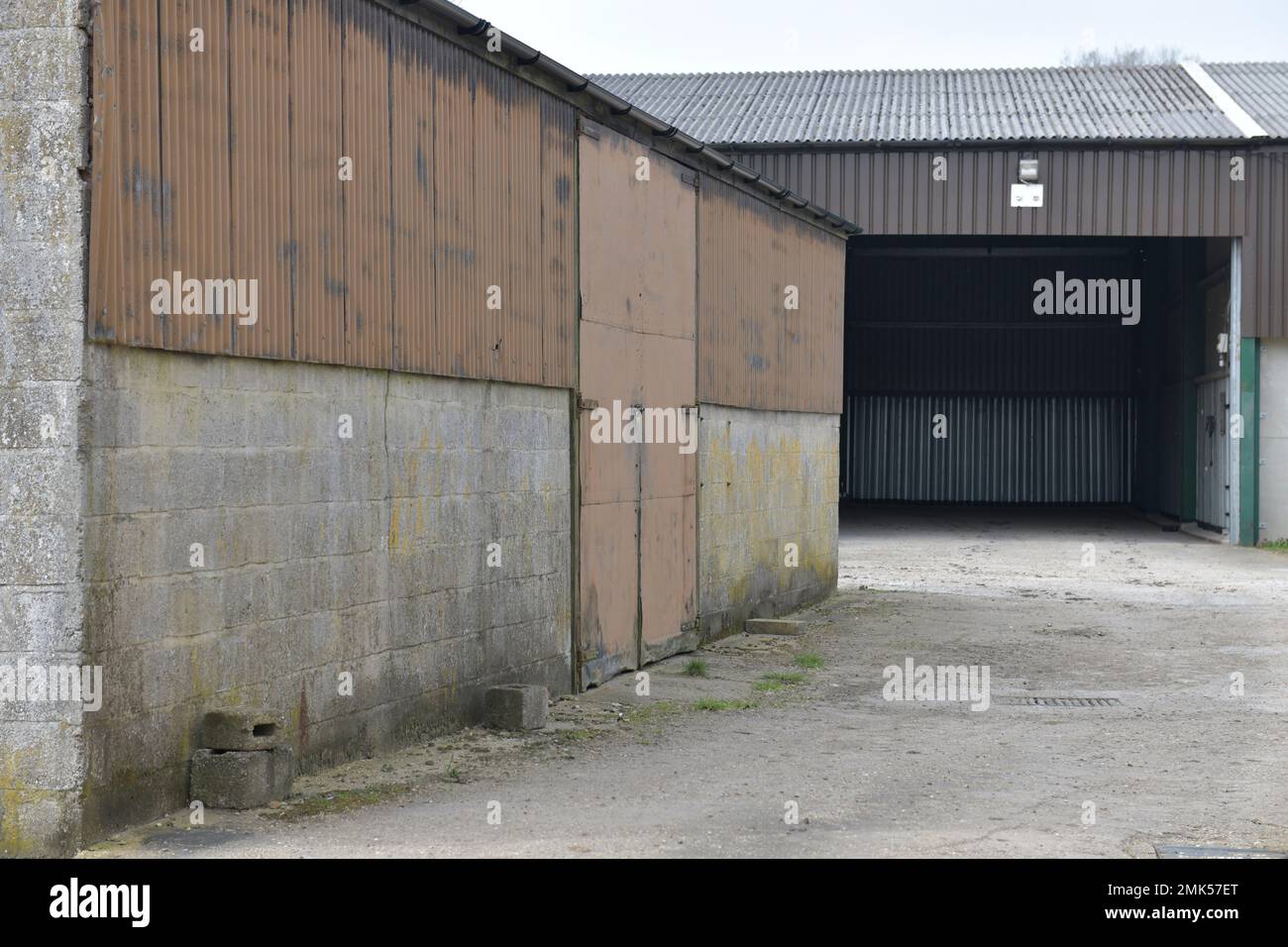 empty farm buildings broome norfolk england Stock Photo - Alamy