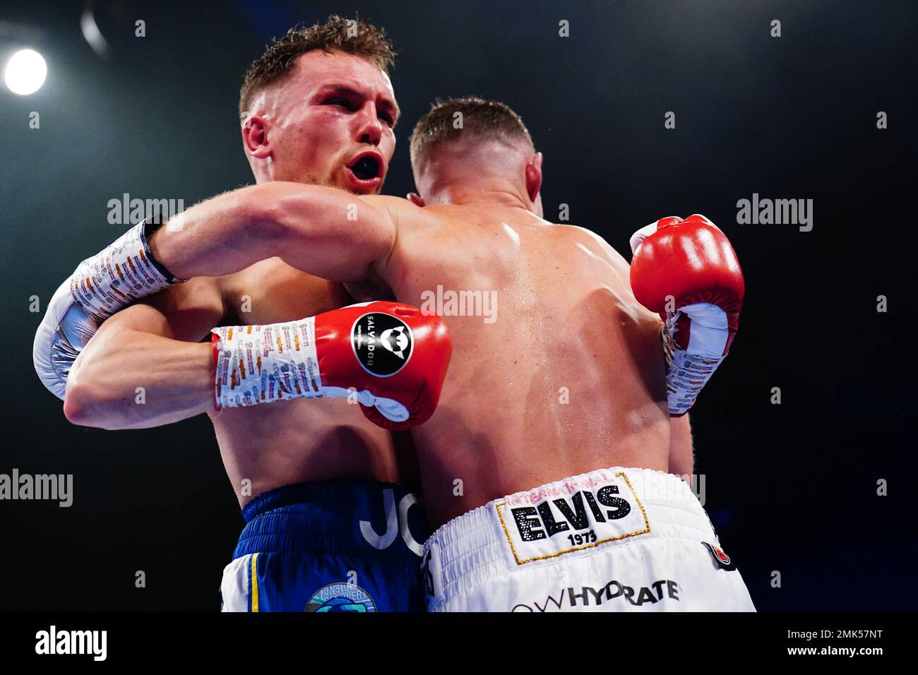 Joshua Frankham in action against Joe Hardy (left) at the OVO Arena ...