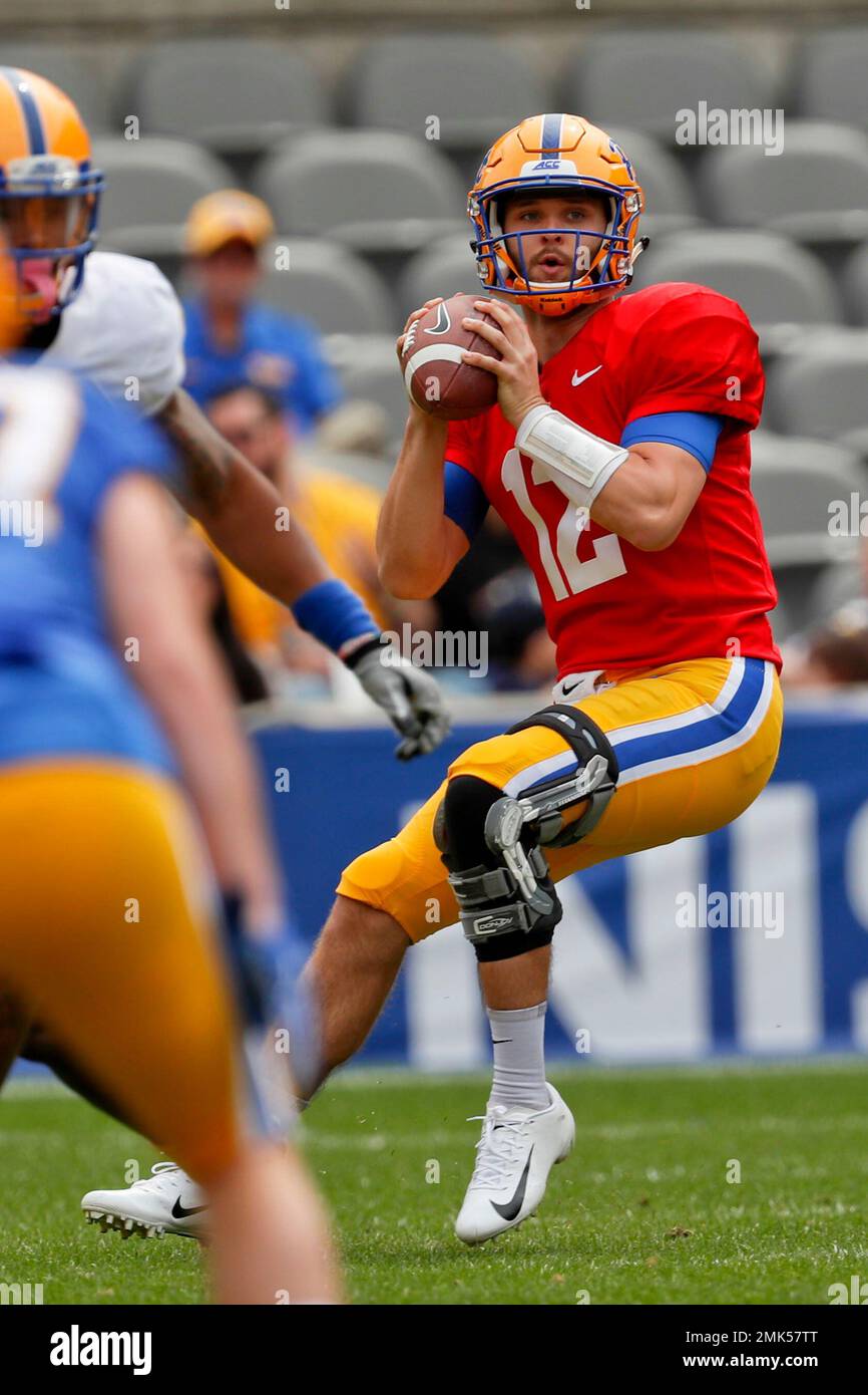 Pittsburgh quarterback Nick Patti (12) plays in the team's annual ...