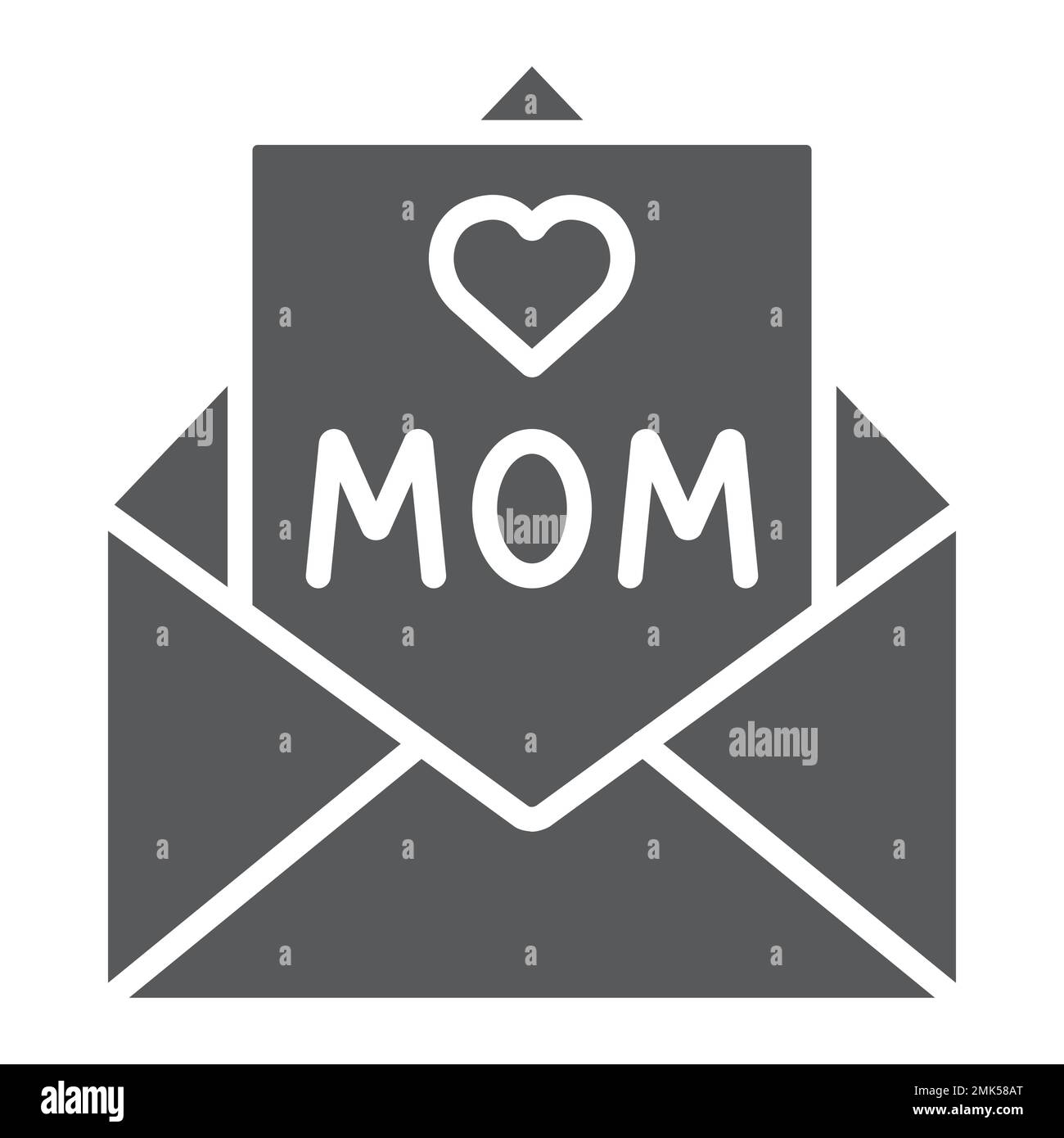 Letter for mom glyph icon, mail and card, envelope sign, vector ...