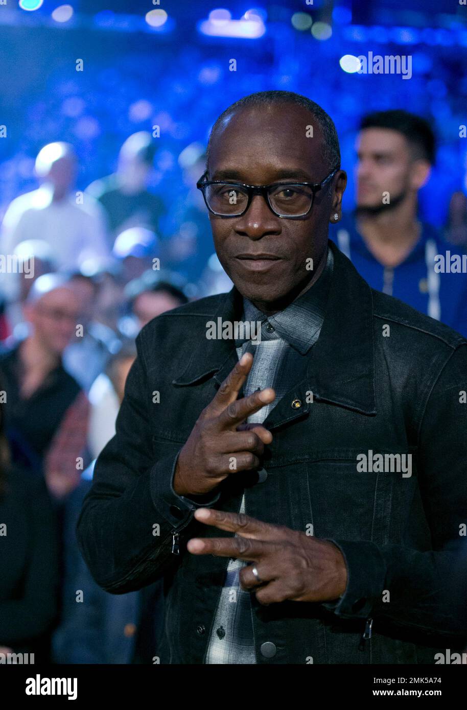 Actor Don Cheadle poses for a photo before the bout of boxers Vasiliy ...