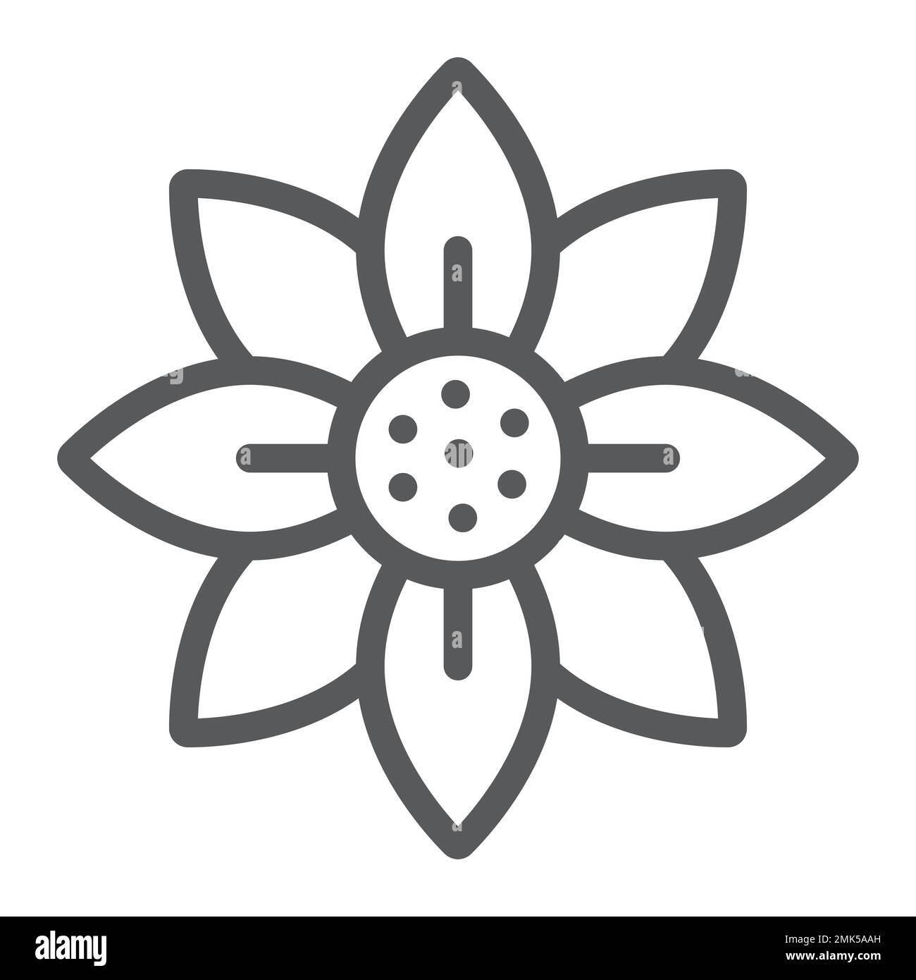 Flower line icon, blossom and flora, floral sign, vector graphics, a ...