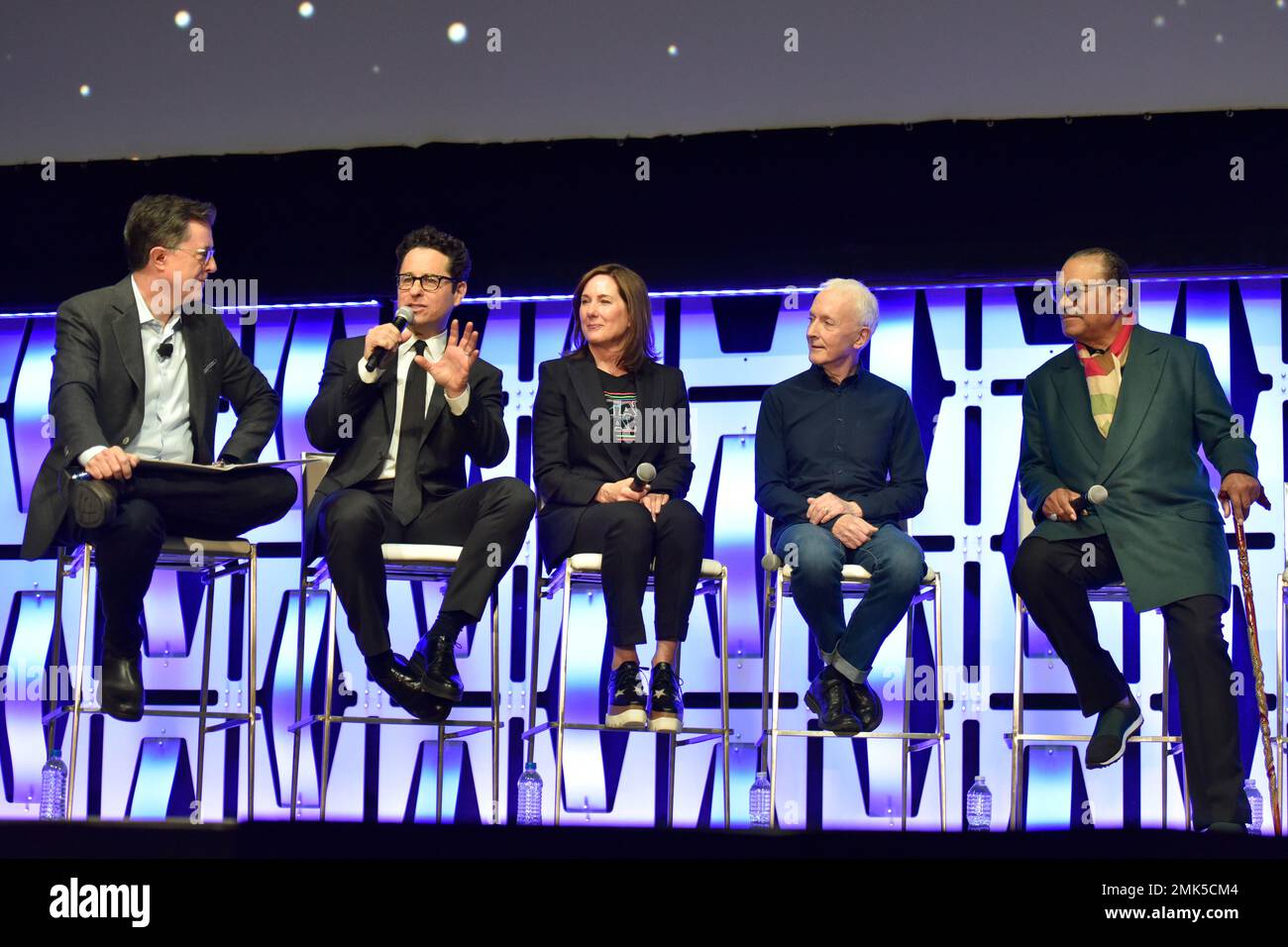 Stephen Colbert From Left J J Abrams Kathleen Kennedy Anthony