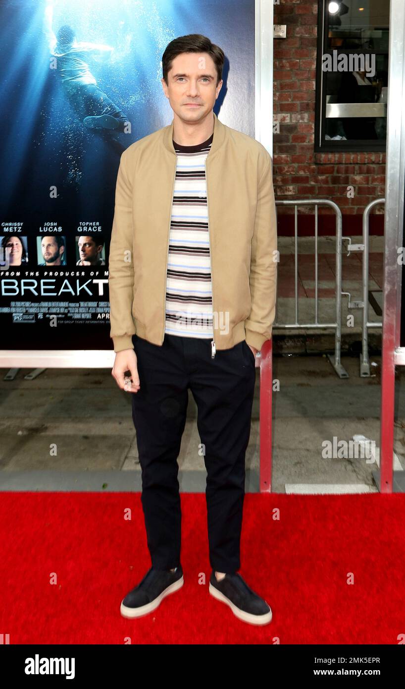 Topher Grace arrives at the LA Premiere of "Breakthrough" at the ...