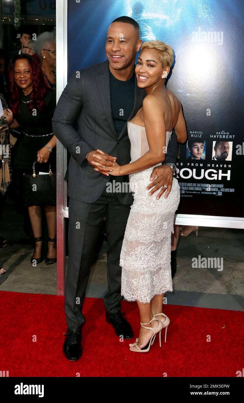 DeVon Franklin, left, and Meagan Good arrive at the LA Premiere of ...
