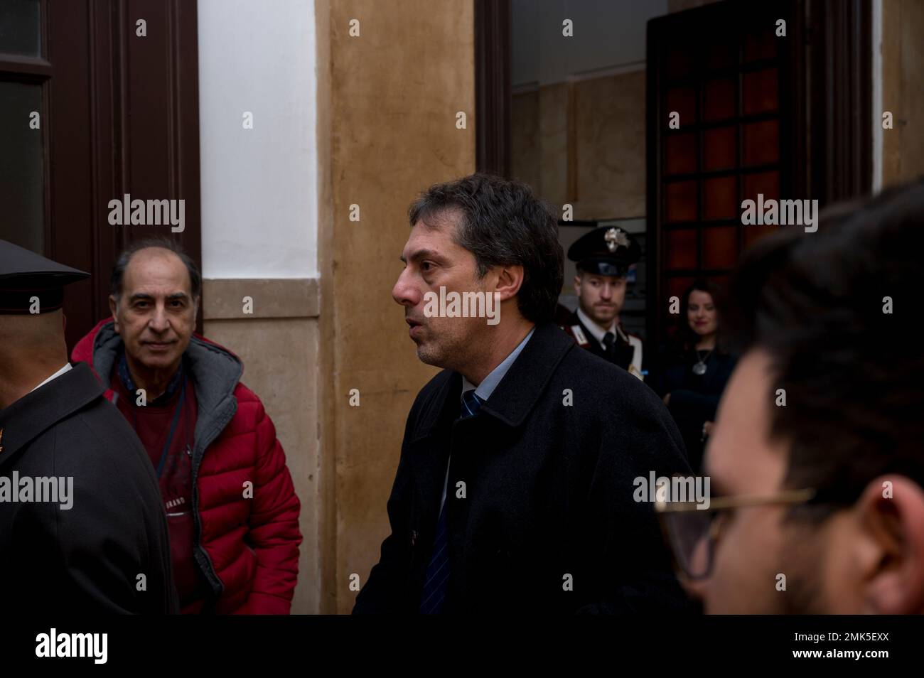 The Mayor of Catanzaro, Nicola Fiorita (C), seen in the Palace of ...