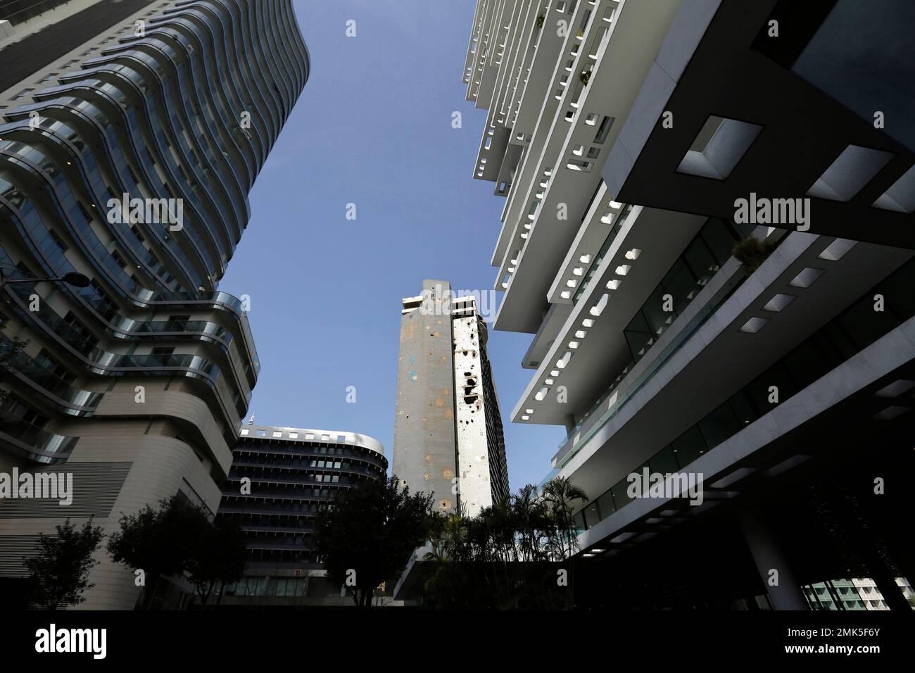 In this April 7, 2019, photo, the Lebanese capital's landmark Holiday ...