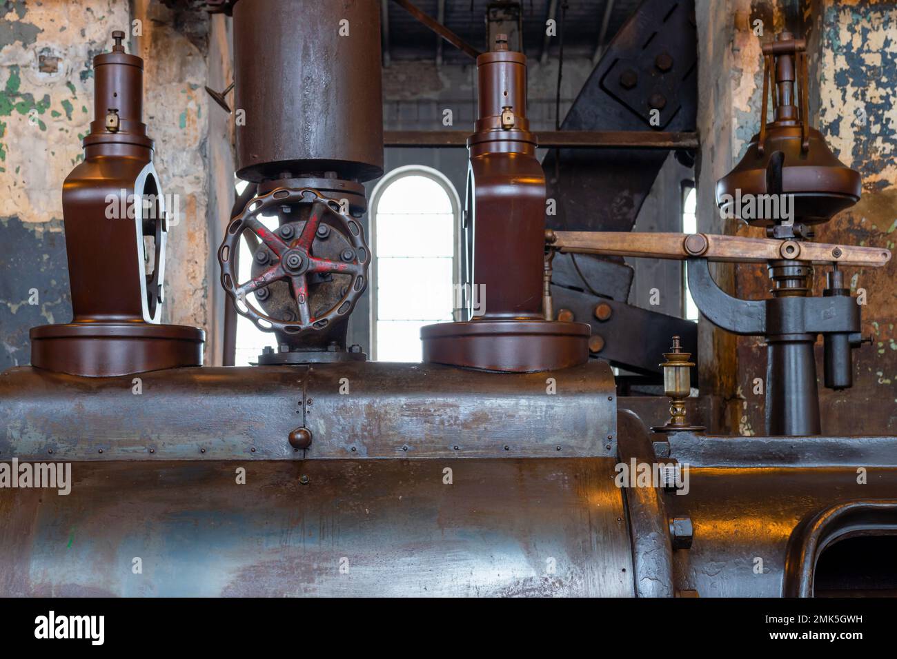 Fragment of steam engine from 1903. Important part of technological ...