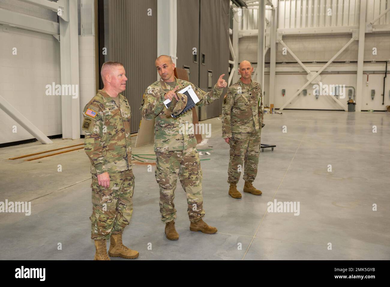 U.S. Army Col. Jacob Miller, 128th Aviation Brigade commander, briefs ...
