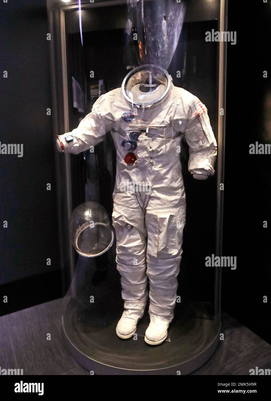 The backup spacesuit for Apollo 10 astronaut John Young is displayed at Destination Moon: The ...