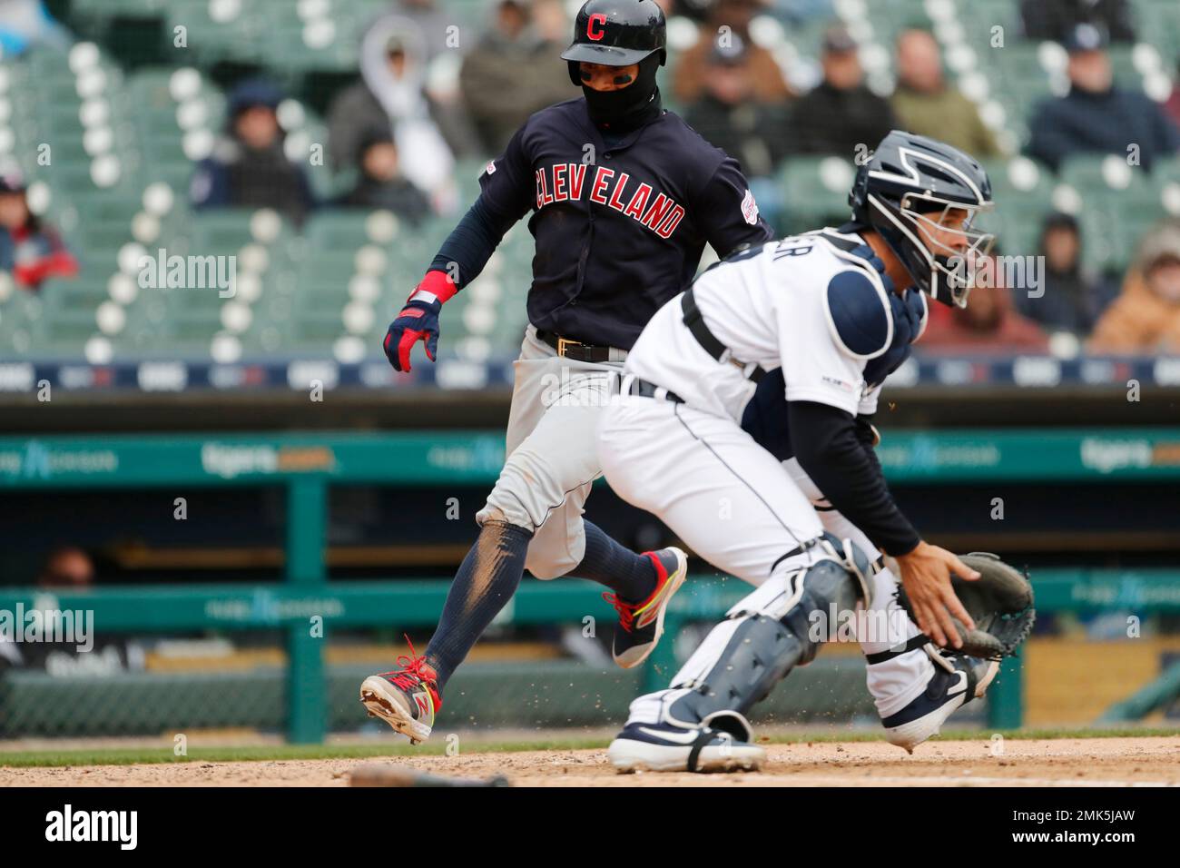 Cleveland Indians center fielder Leonys Martin beats the throw to ...