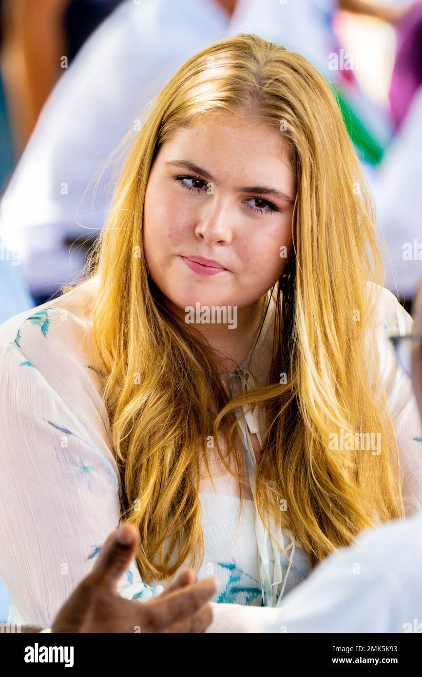 Princess Amalia, Princess of Orange during a visit to Witte Pan Old ...