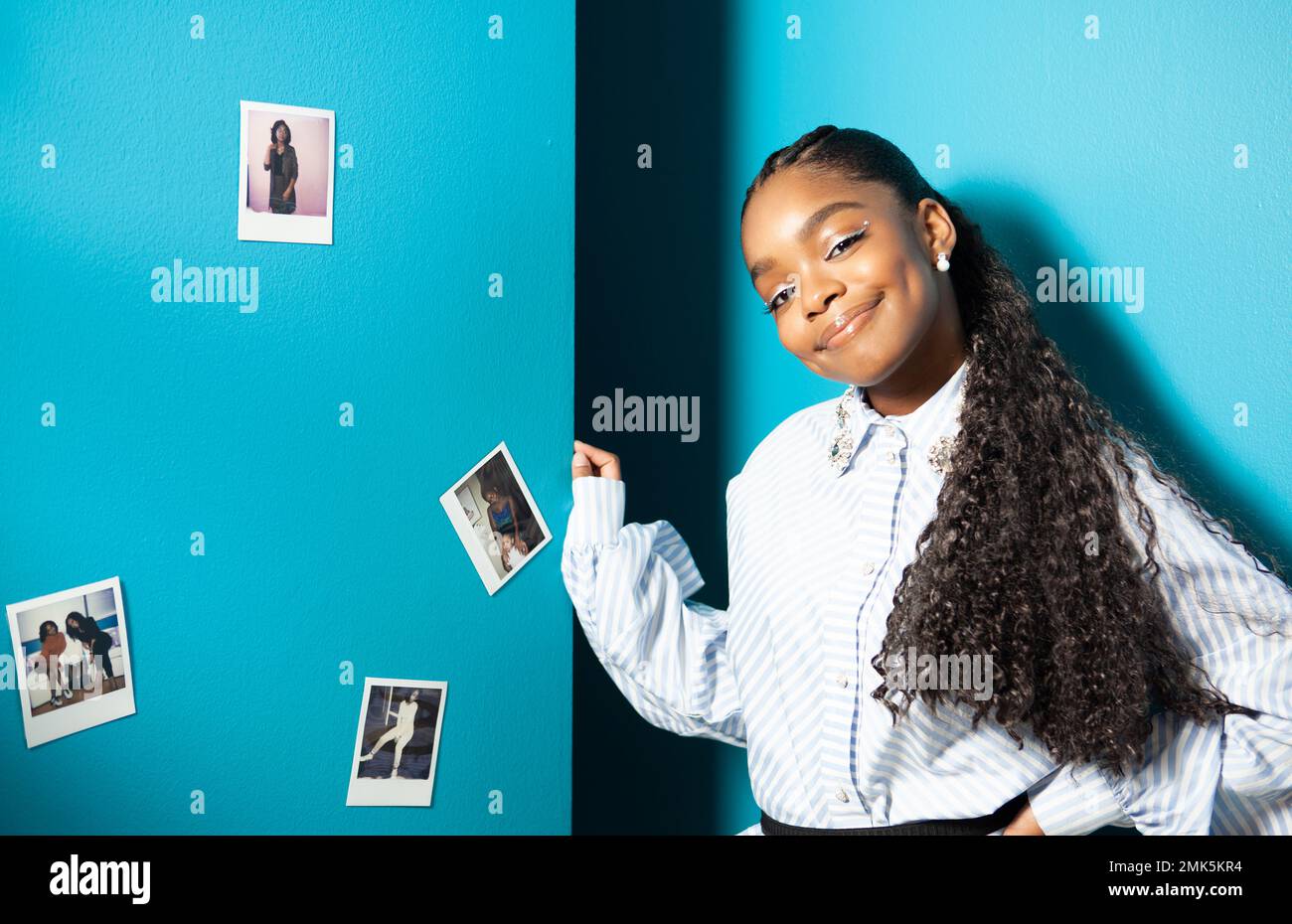 This March 27, 2019 photo shows actress Marsai Martin posing in her ...